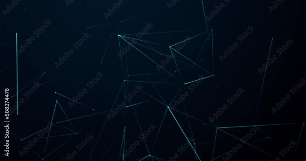 Abstract looped background with plexus transforming glowing lines. The ...