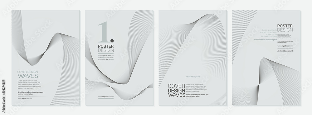 Set of stylish monochrome covers, templates, backgrounds, placards ...