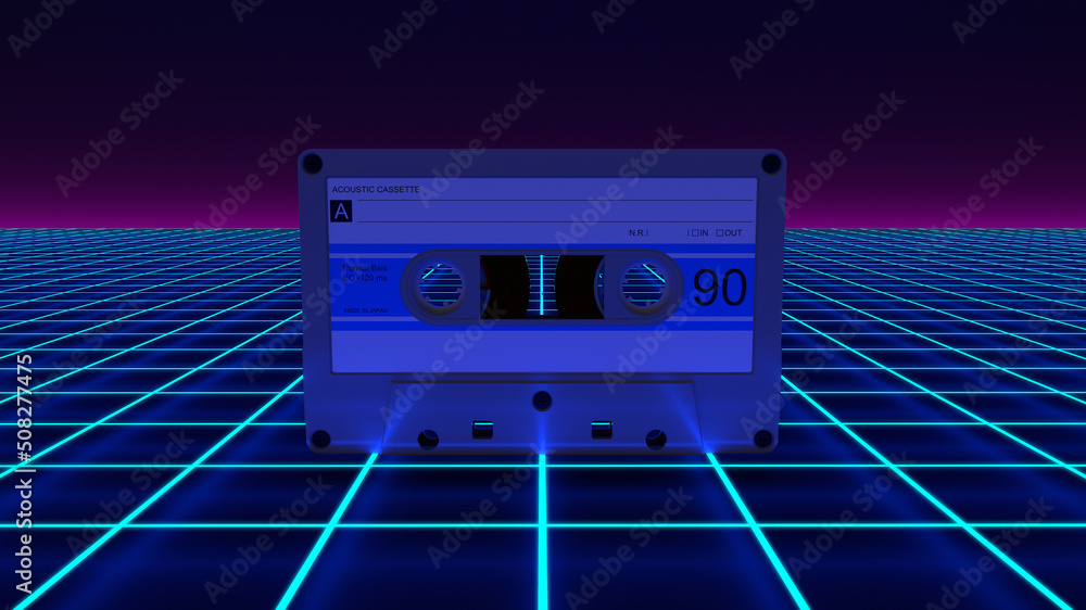 Audio cassette on a colored background. Vintage audio tape. Music ...