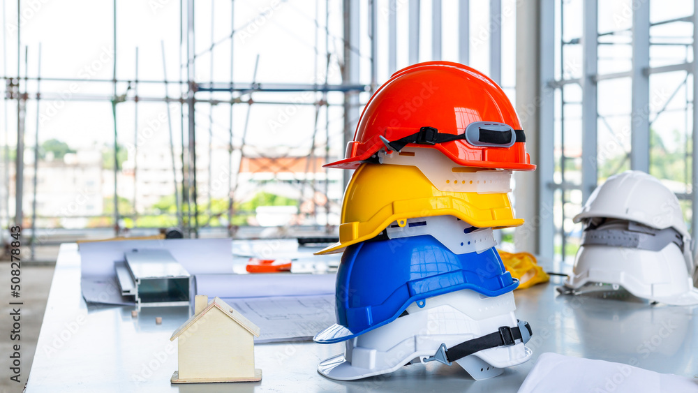 Construction helmets, Hard safety helmet hat for safety project of ...