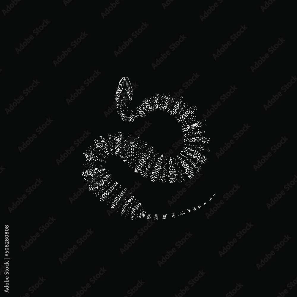 Death Adder hand drawing vector illustration isolated on black ...