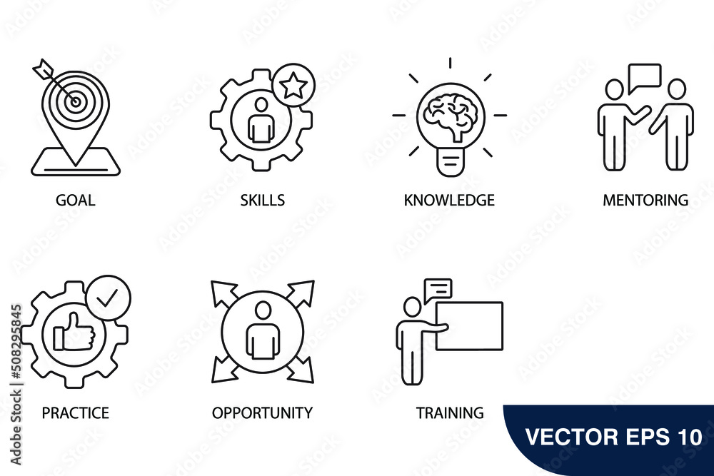 internship icons set . internship pack symbol vector elements for ...