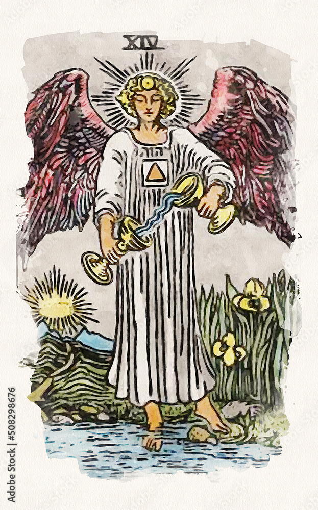 Watercolor Painting Of The Star Tarot Card From The Rider-Waite-Smith ...