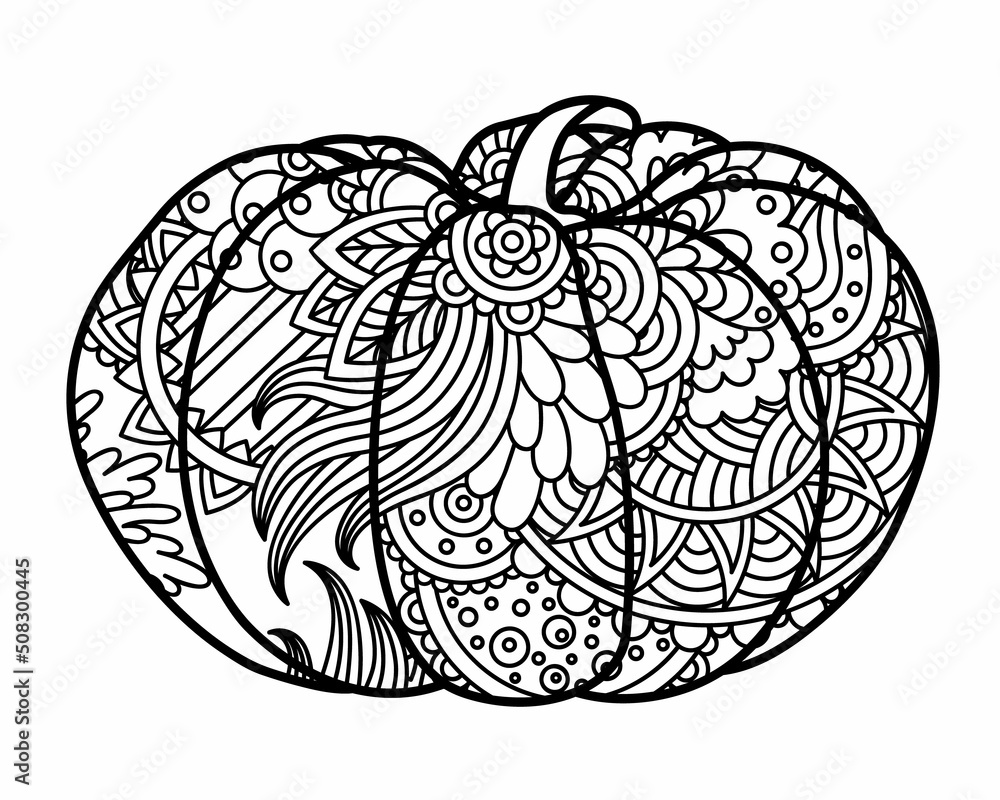 Zentangle pumpkin. Vector ornamental and decorative template ...