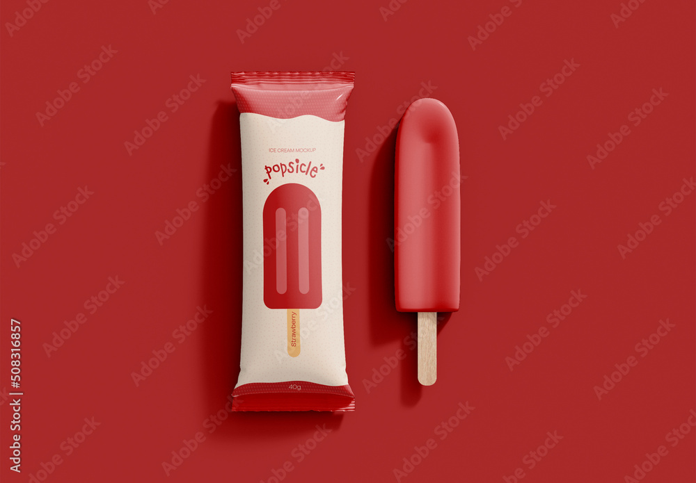 Top View of Popsicle Mockup Stock Template | Adobe Stock