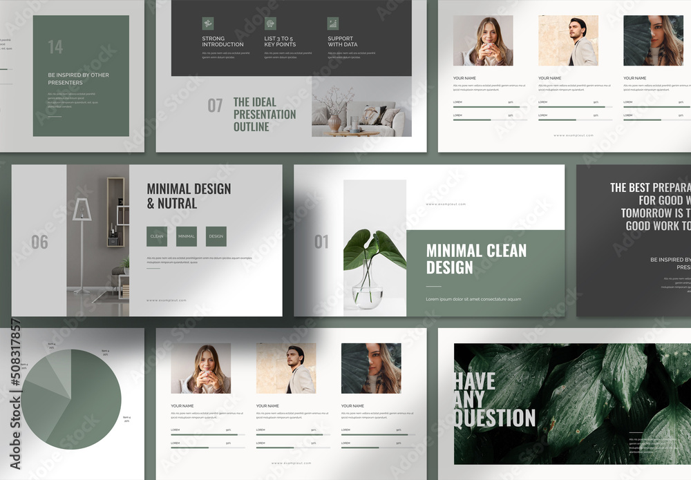 Minimal Clean Presentation Layout Stock Template | Adobe Stock