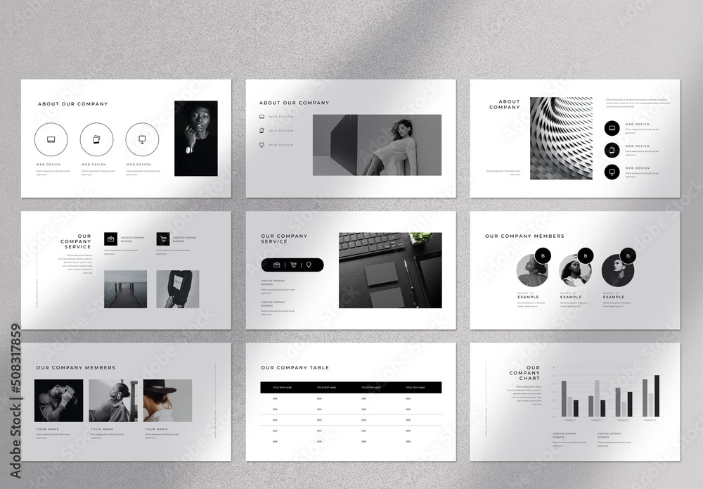 One Minimal Presentation Layout Stock Template | Adobe Stock