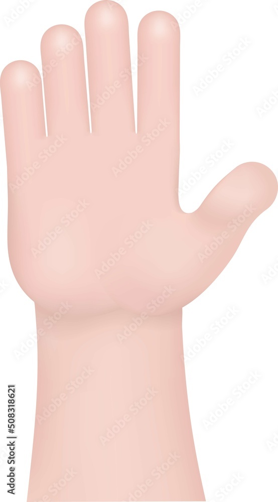 3d cartoon human hand gesture. Hand Emoji. Stock Vector | Adobe Stock