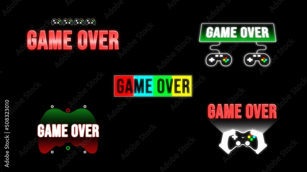 Game Over Glow Title Stock Template | Adobe Stock