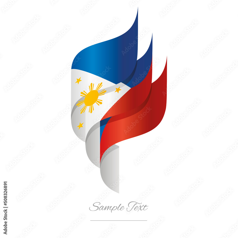 Philippines abstract 3D wavy flag white blue red modern Philippine ...