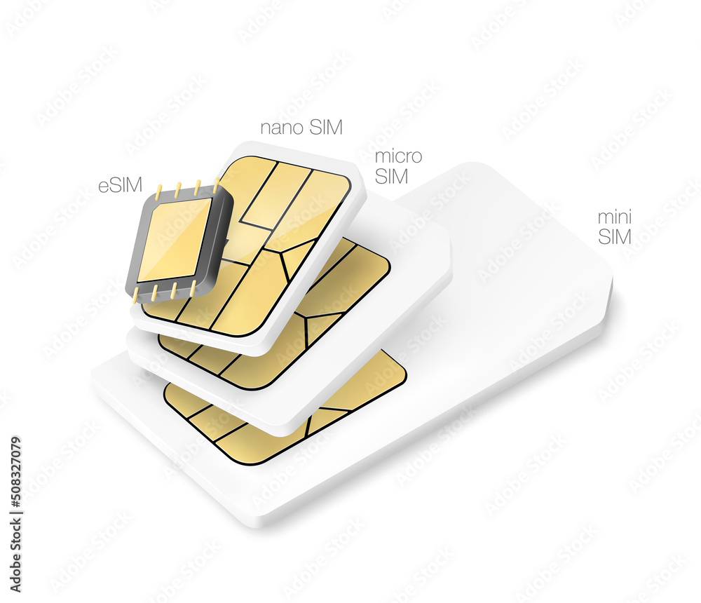 Set of SIM cards. Vector illustration on white background. Ready for ...