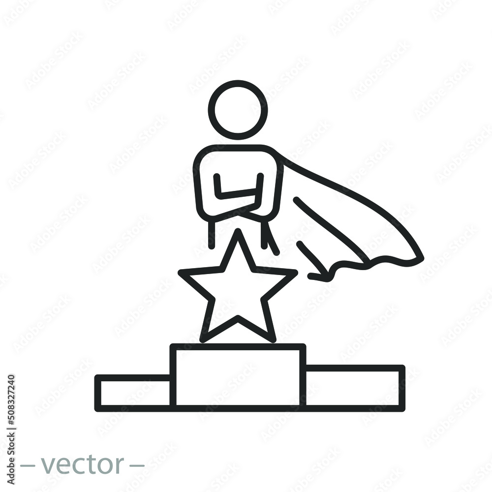 superior person icon, superiority man with star, successful business ...