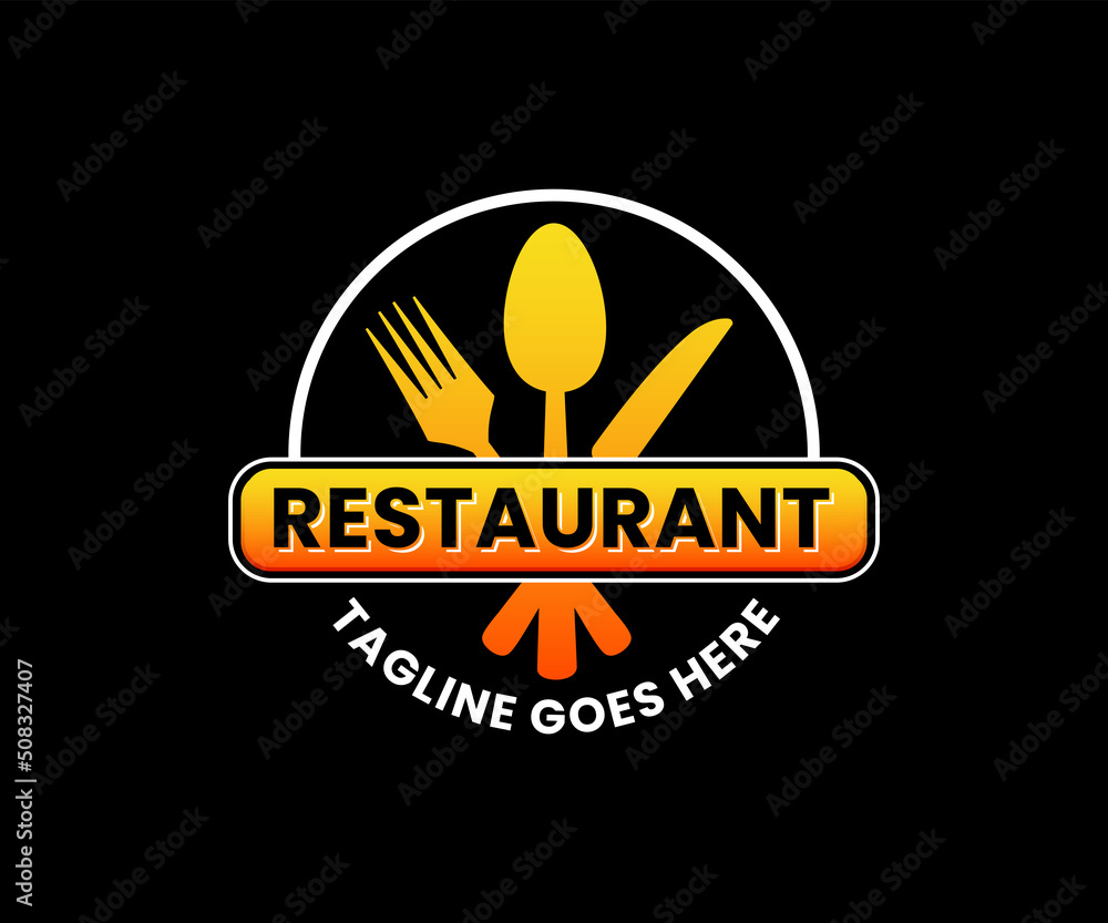 Colorful Restaurant Logo Design. Restaurant Logo design. Vintage menu ...