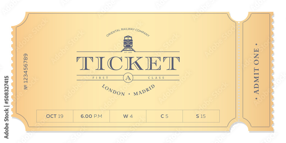 Blank Train Ticket Template