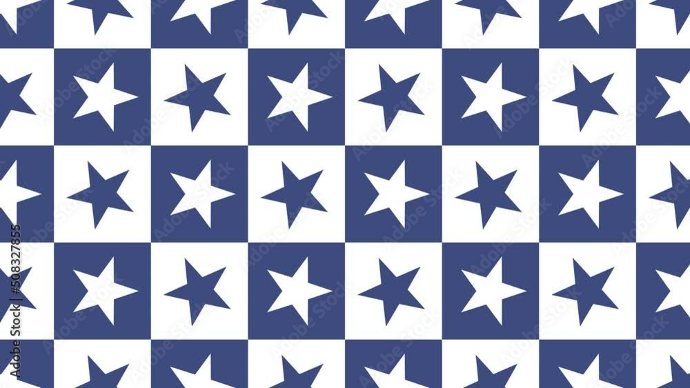 Animated stars pattern in multicolor grid. Trendy seamless loop ...