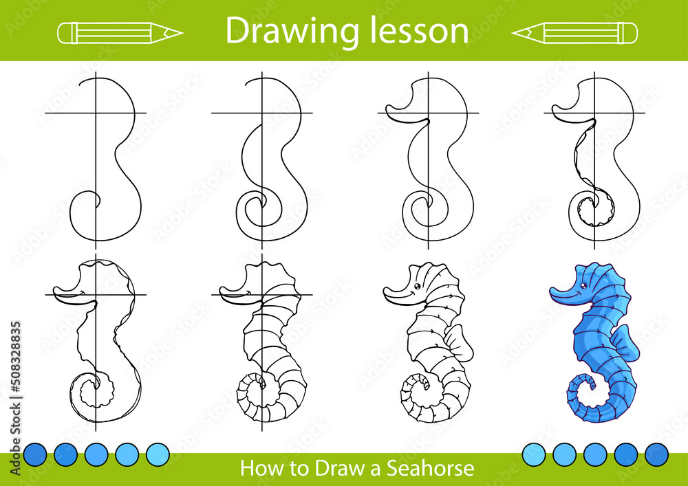 How To Draw A Seahorse Step By Step