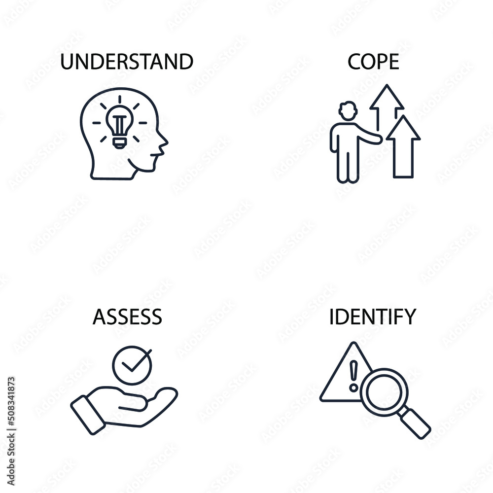 crisis management icons set . crisis management pack symbol vector ...