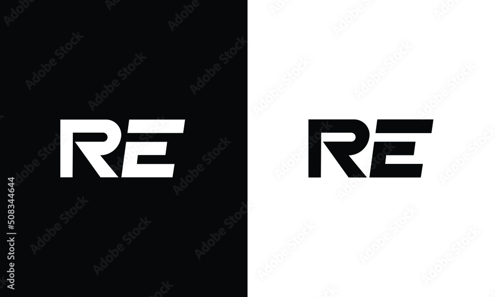 Alphabet letters Initials Monogram logo RE, RE INITIAL, RE letter Stock ...