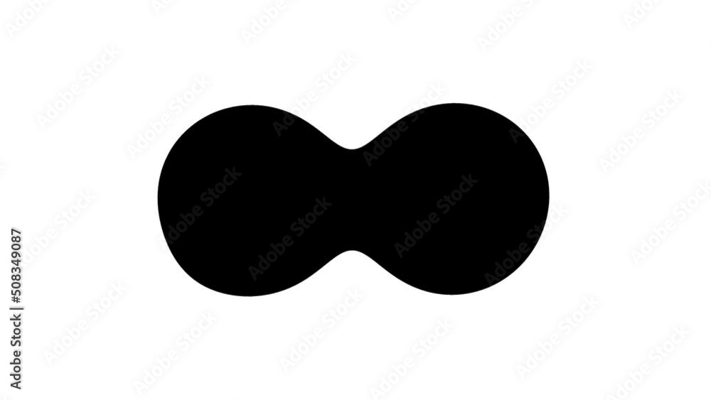 Two black balls collide on white background. Abstract black balls ...