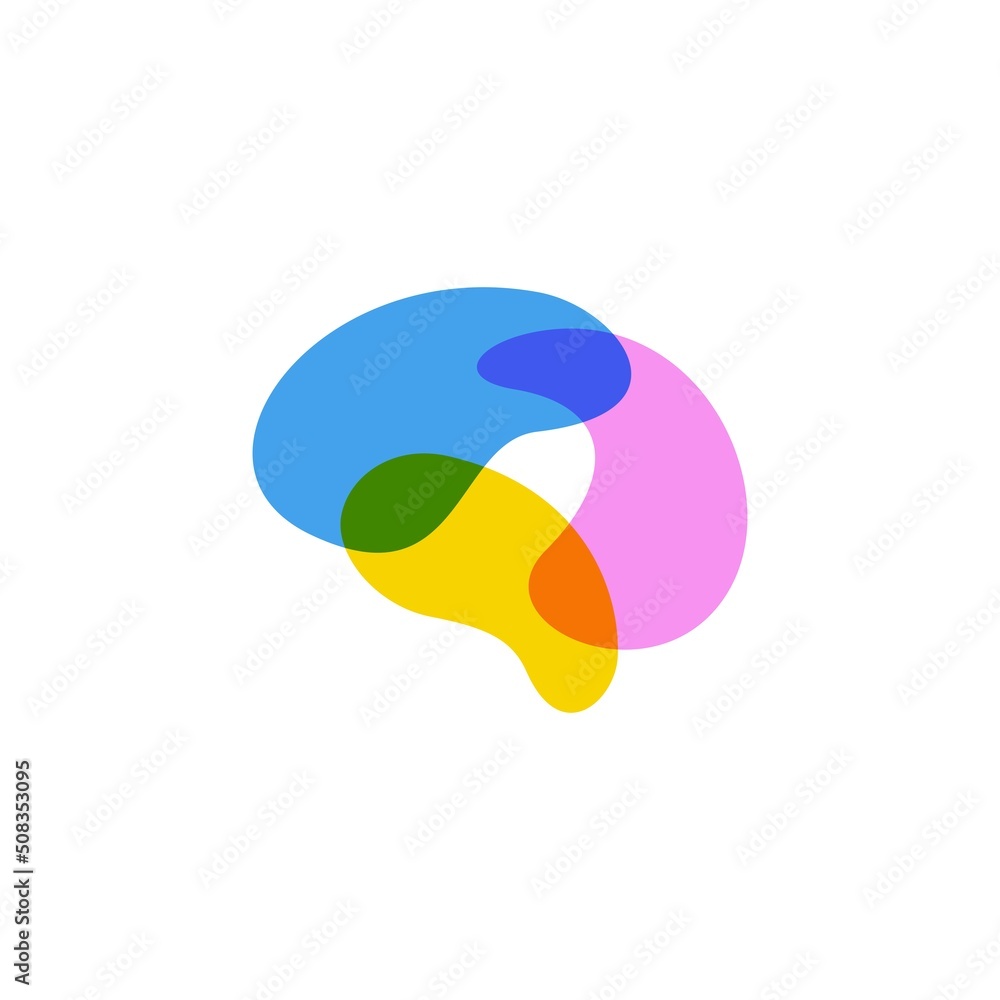 Colorful Brain Overlapping Overlap Logo Vector Icon Illustration Stock ...