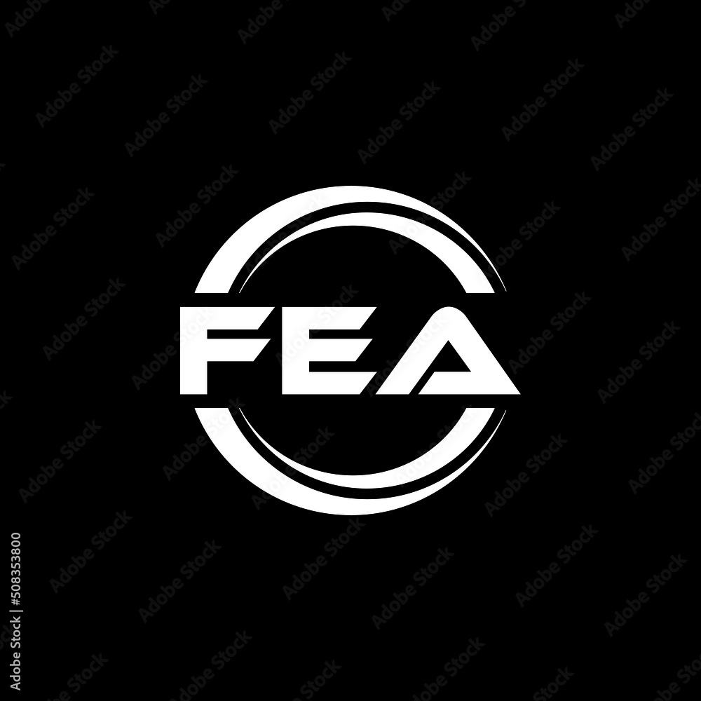FEA letter logo design with black background in illustrator, vector ...