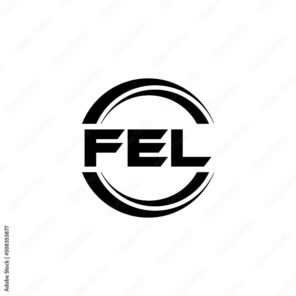 FEL letter logo design with white background in illustrator, vector ...
