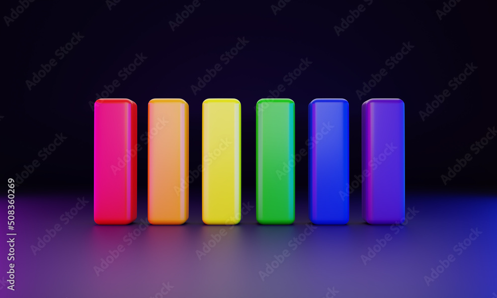 Symbol of pride month concept , Squares representing each color ...