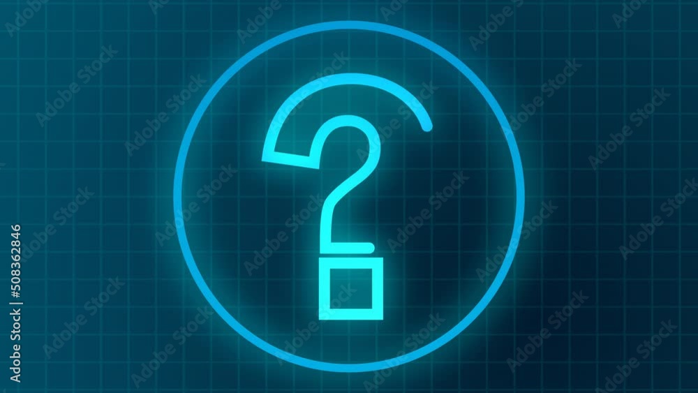 Digital technology business background. Question mark in high ...