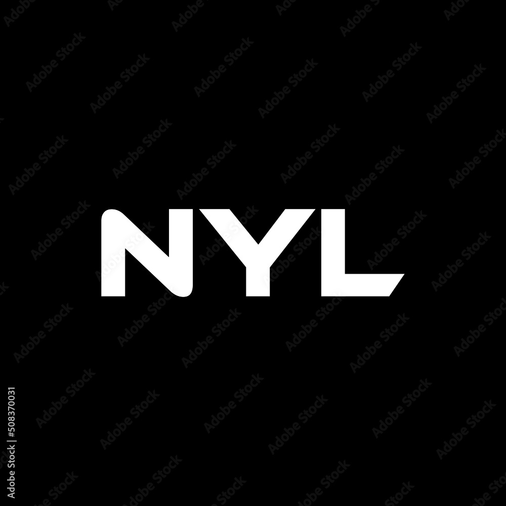 NYL letter logo design with black background in illustrator, vector ...