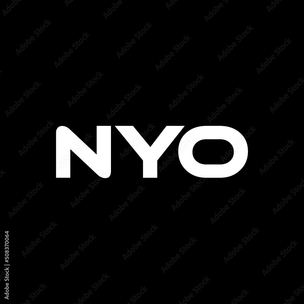 NYO letter logo design with black background in illustrator, vector ...