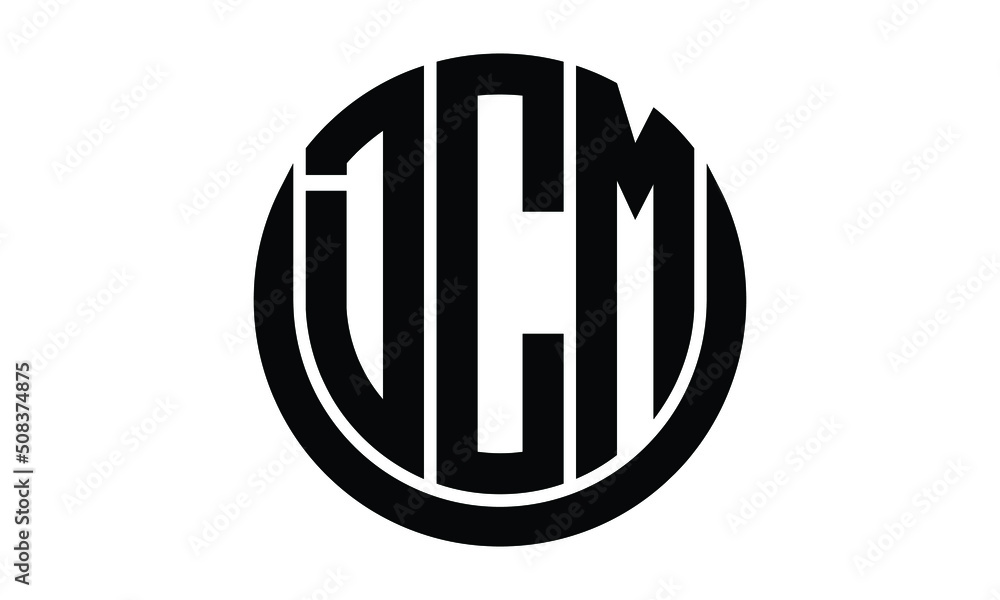 DCM shield in circle logo design vector template. lettermrk, wordmark ...
