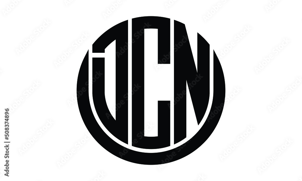 DCN shield in circle logo design vector template. lettermrk, wordmark ...