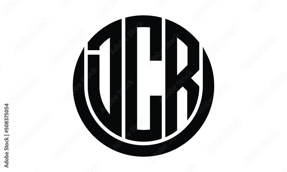 DCR shield in circle logo design vector template. lettermrk, wordmark ...