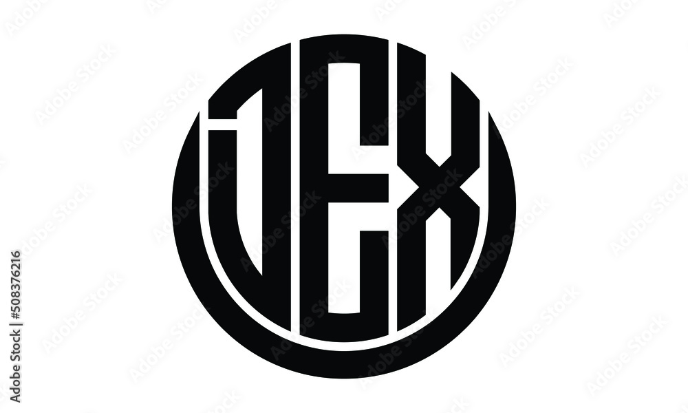 DEX shield in circle logo design vector template. lettermrk, wordmark ...