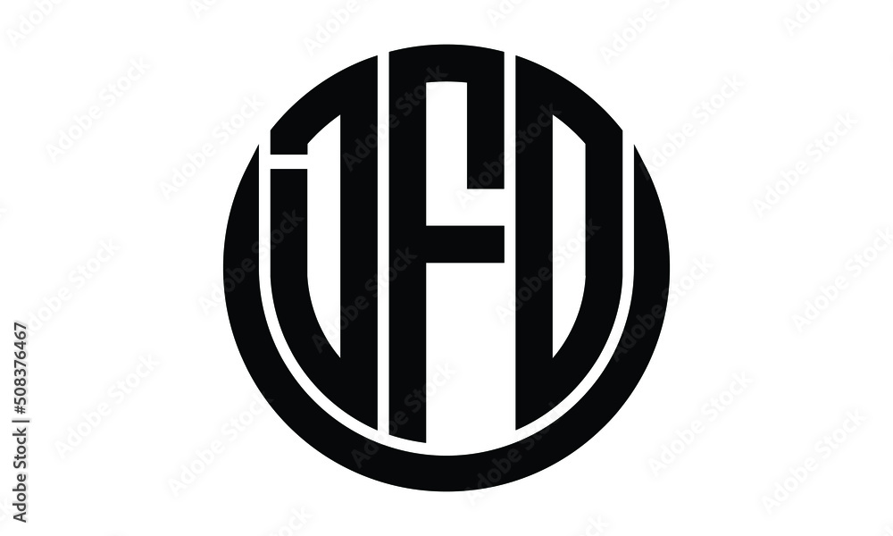 DFO shield in circle logo design vector template. lettermrk, wordmark ...
