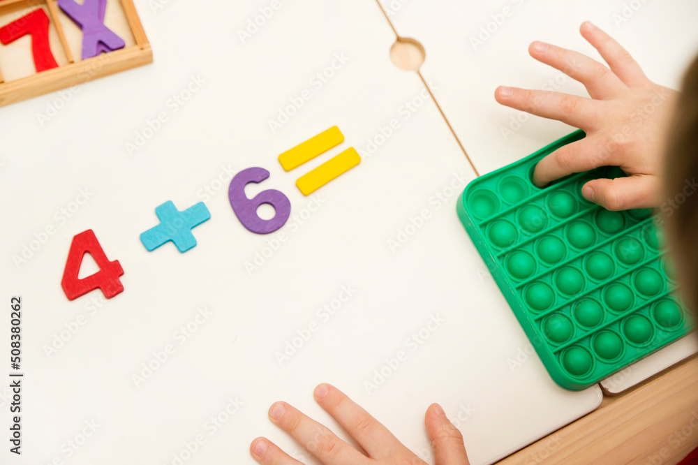 3D wooden numbers. Implement for learning to count with help of digits ...
