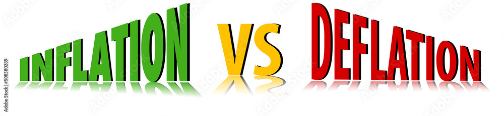 Fotografía Inflation vs deflation font logo, blueringmedia | Posters.es