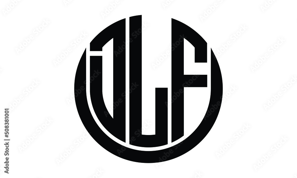 DLF shield in circle logo design vector template. lettermrk, wordmark ...