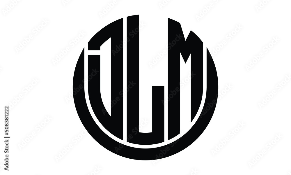 DLM shield in circle logo design vector template. lettermrk, wordmark ...
