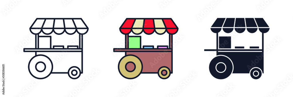 street food stand icon symbol template for graphic and web design ...