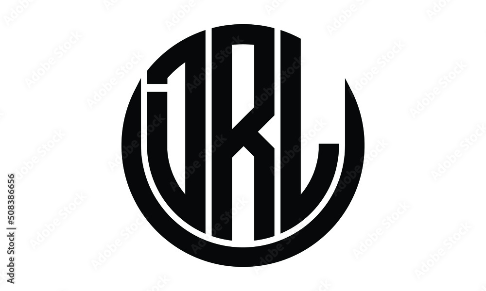 DRL shield in circle logo design vector template. lettermrk, wordmark ...
