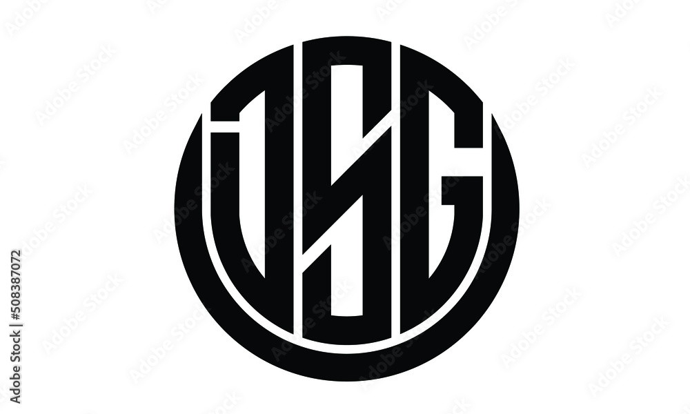 DSG shield in circle logo design vector template. lettermrk, wordmark ...