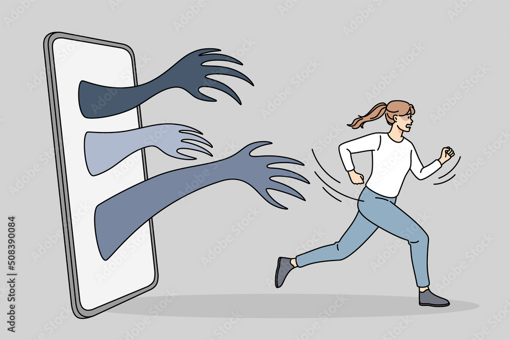 Girl Running Away In Fear