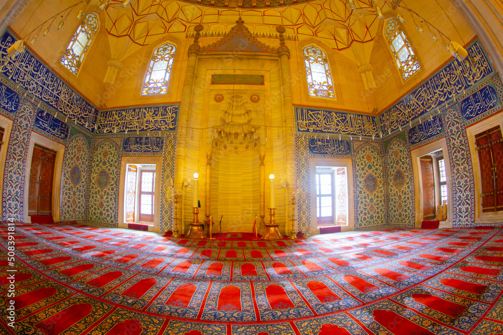Interior of the Selimiye Mosque. The UNESCO World Heritage Site Of The ...