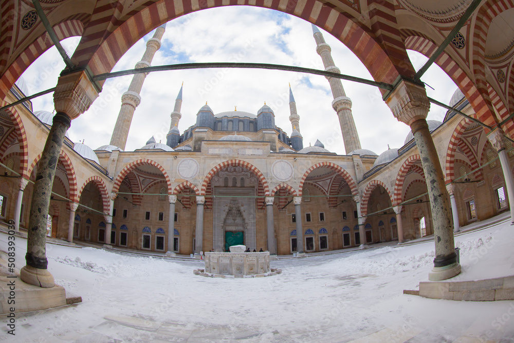 Interior of the Selimiye Mosque. The UNESCO World Heritage Site Of The ...