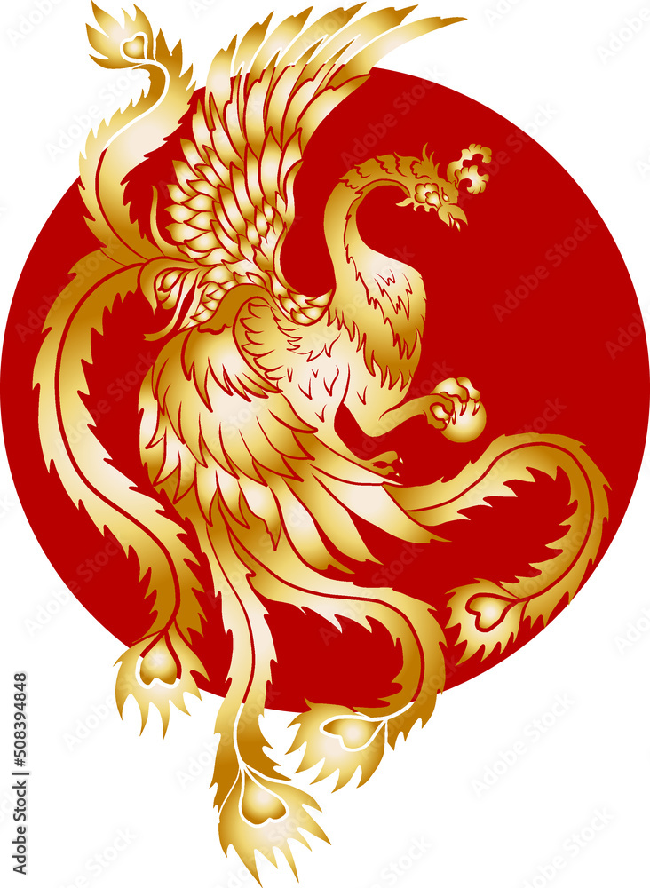 Beautiful line art of Phoenix for tattoo design on background.Phoenix ...