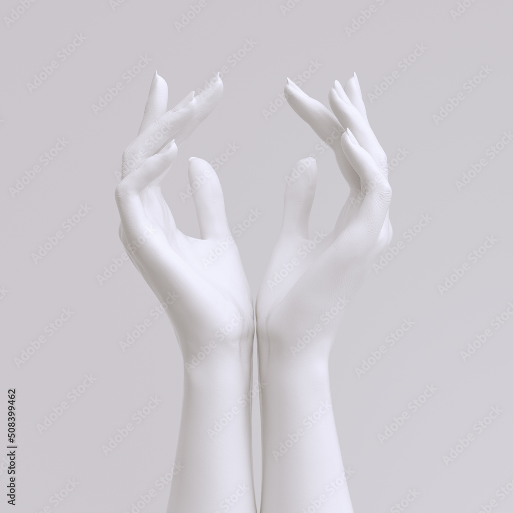 3d rendering perfect white female mannequin hands isolated, body parts ...