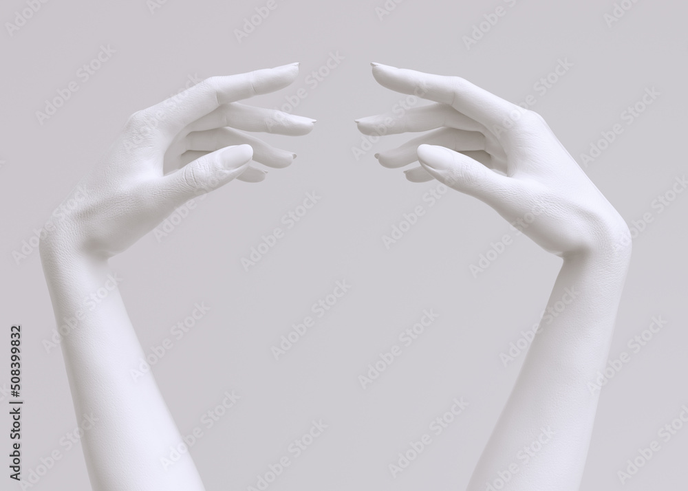 3d rendering perfect white female mannequin hands isolated, body parts ...