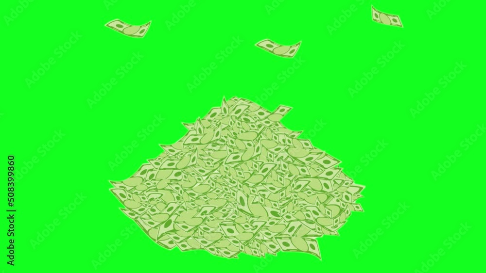 Money animated video element. Fan of money opens and closes. Money ...