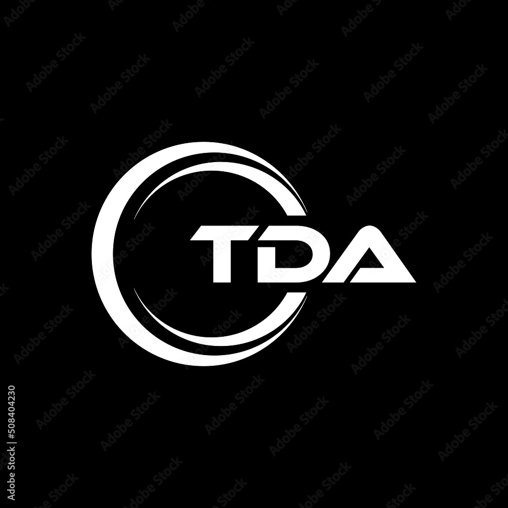 TDA letter logo design with black background in illustrator, vector ...